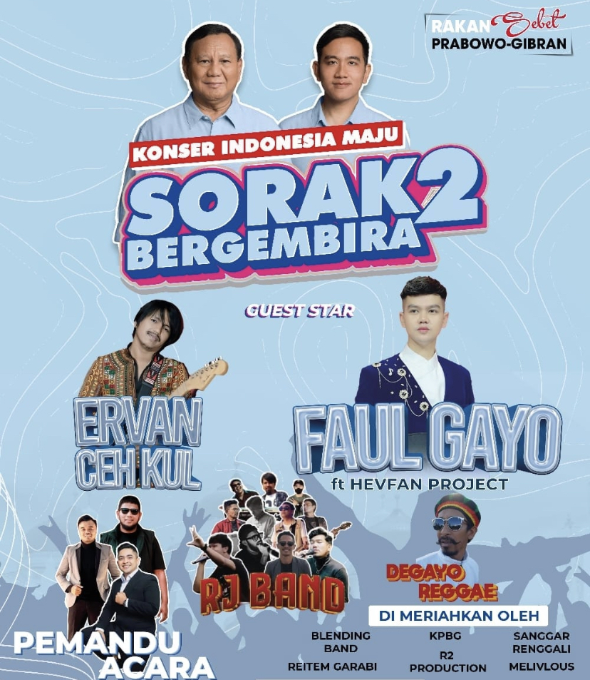 Konser Indonesia Maju, Faul Gayo akan Tampil di Aceh Tengah