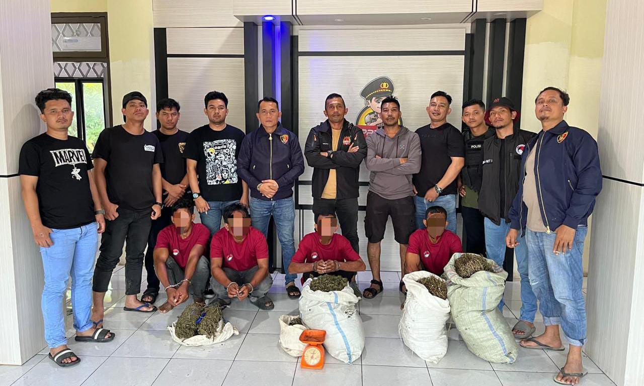 Polres Nagan Raya Ungkap Peredaran Narkotika, 21,5 Kg Ganja Diamankan