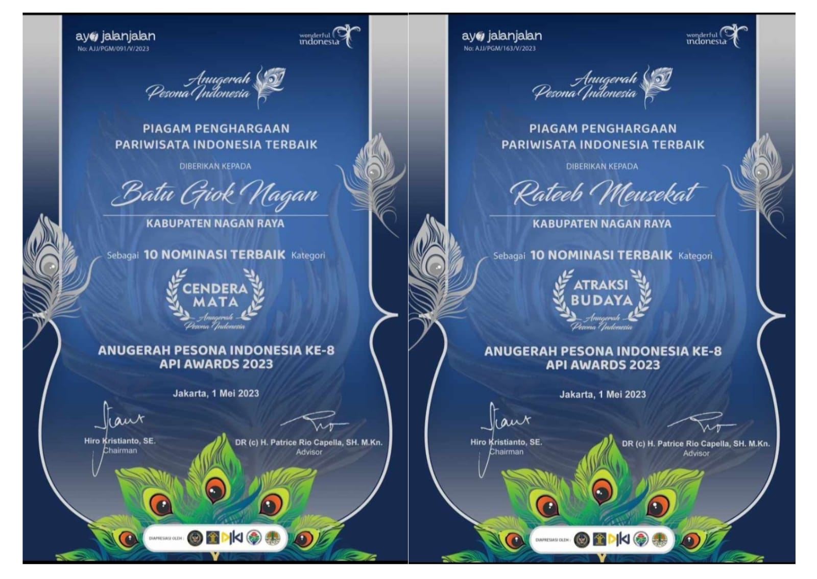 2 Destinasi Nagan Raya Masuk Nominasi API Awards 2023